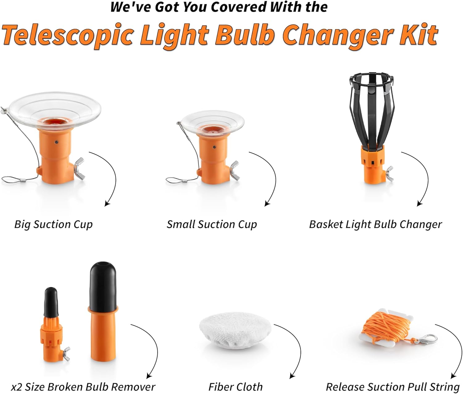 Telescopic Light Bulb Changer for High Ceilings