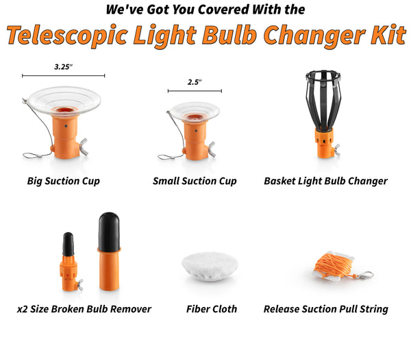 Telescopic Light Bulb Changer for High Ceilings | 12 Feet Pole