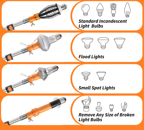 Telescopic Light Bulb Changer for High Ceilings