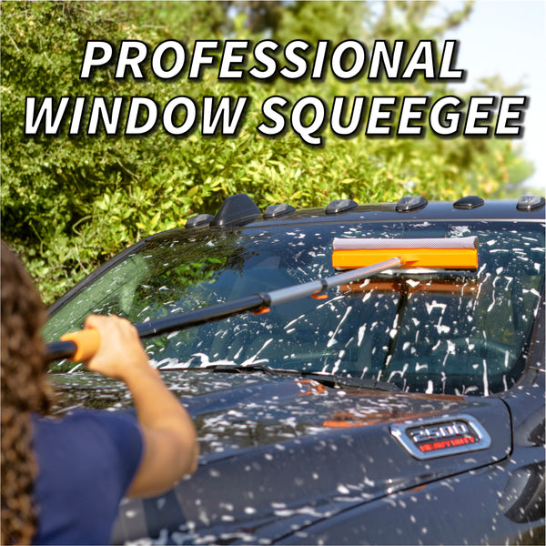 Window Squeegee with 12 ft Telescopic Pole | Solar Panel & Car Cleaner