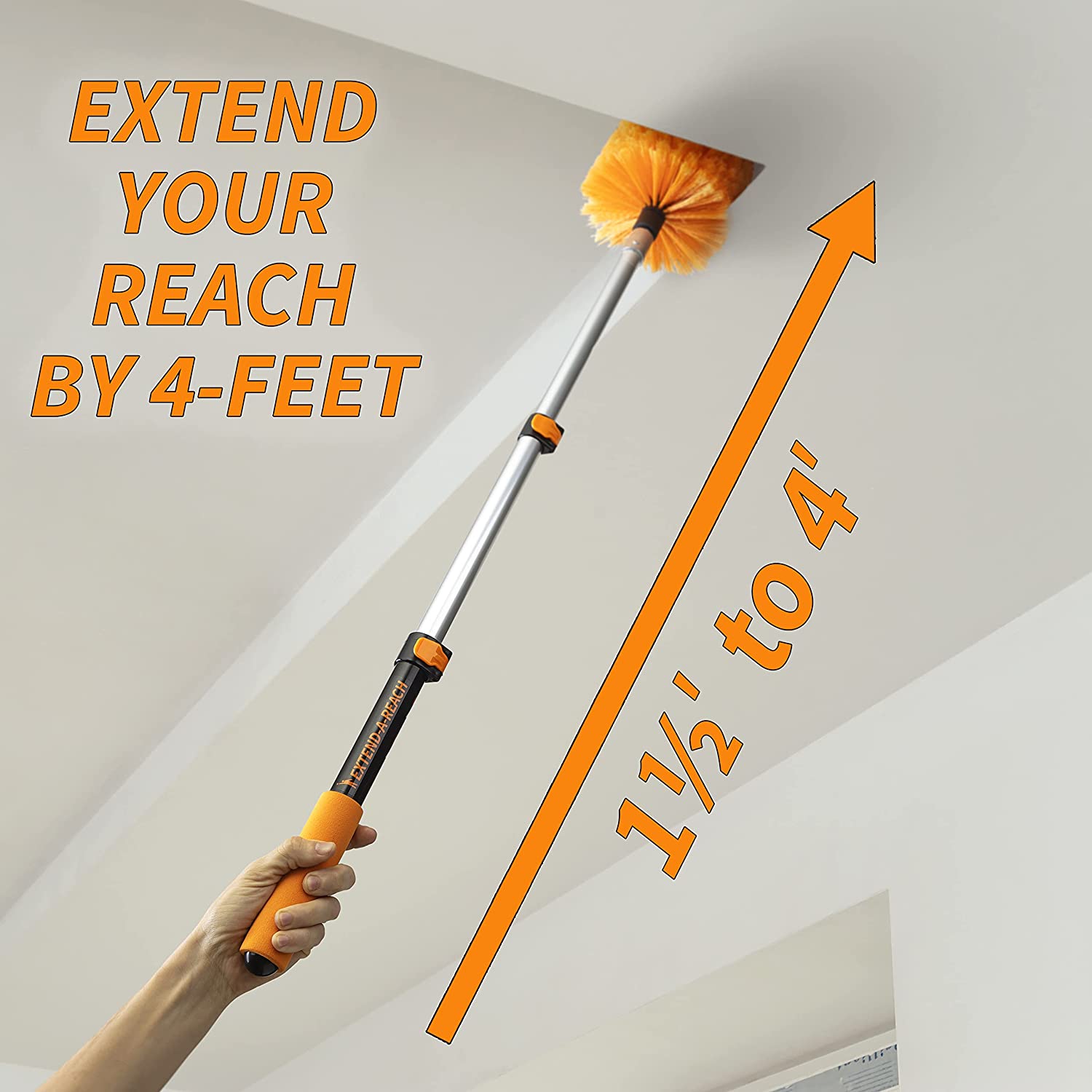 Cobweb Duster with Extension Pole // Spider Web Cleaner Cobweb Brush