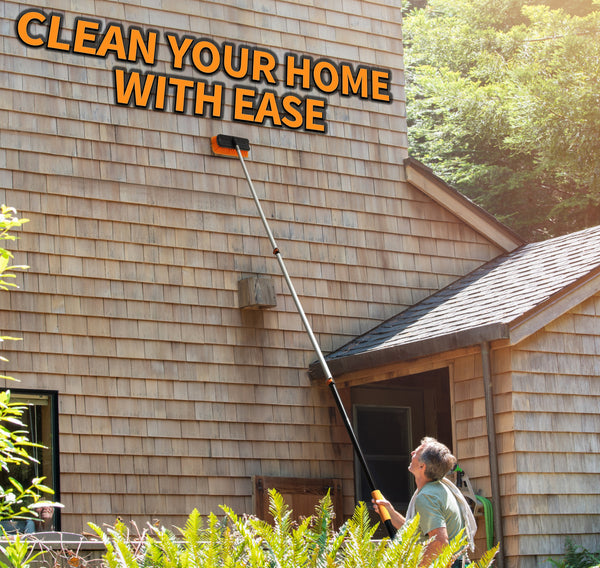Exterior House Cleaning Brush Set with Extension Pole -The Ultimate Ex